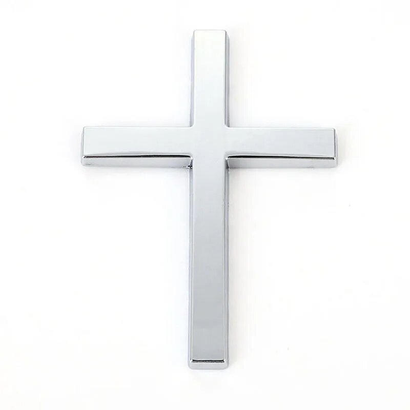 Металлическая наклейка на авто крест Silver Cross