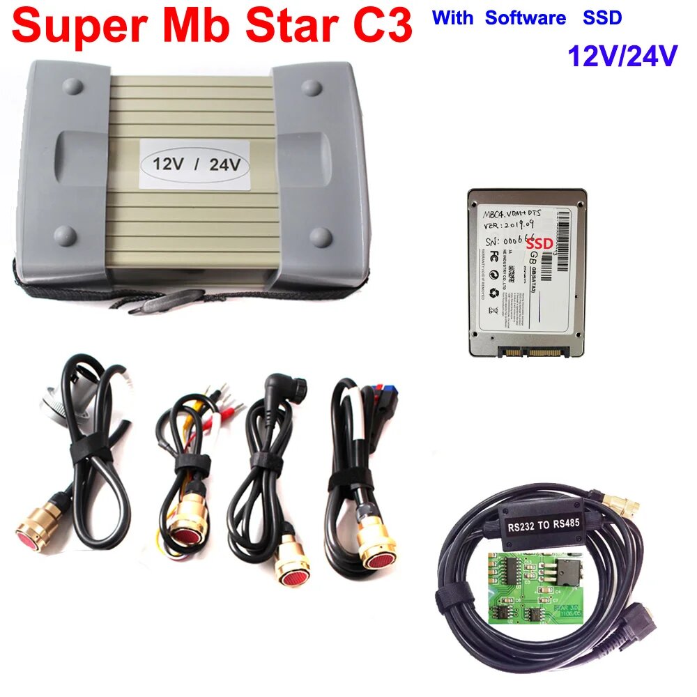 Высококачественный Мультиплексор MB Star C3 с полной поддержкой чипов 12 В и 24 В MB C3 Star диагностический инструмент MB Star C3 Бесплатная доставка C3 With SSD