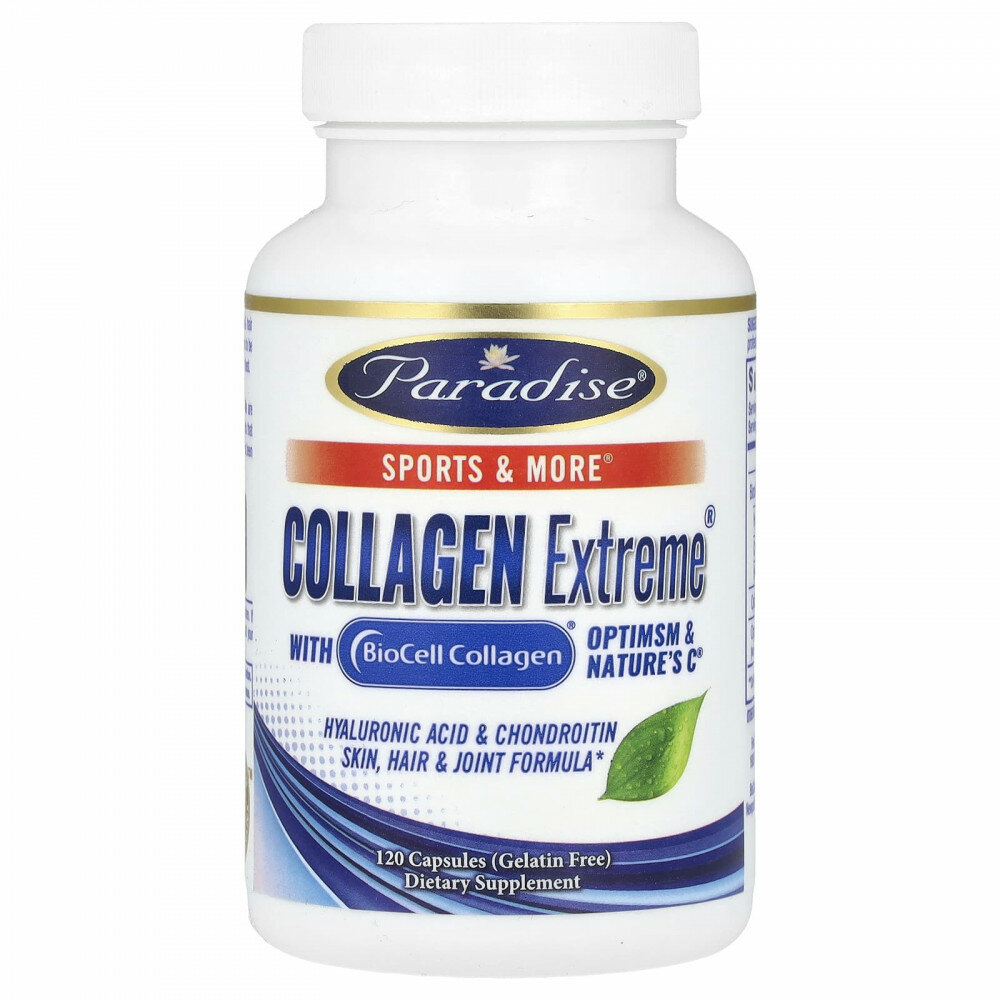Paradise Herbs, Collagen Extreme® с коллагеном BioCell Collagen®, OptiMSM® и Nature's C®, 120 капсул