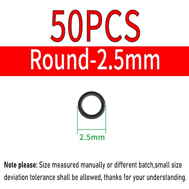 JIGEECARP Кольца для волос для ловли карпа 50 шт, матовые черные Красный, 50pcs Round 2.5mm