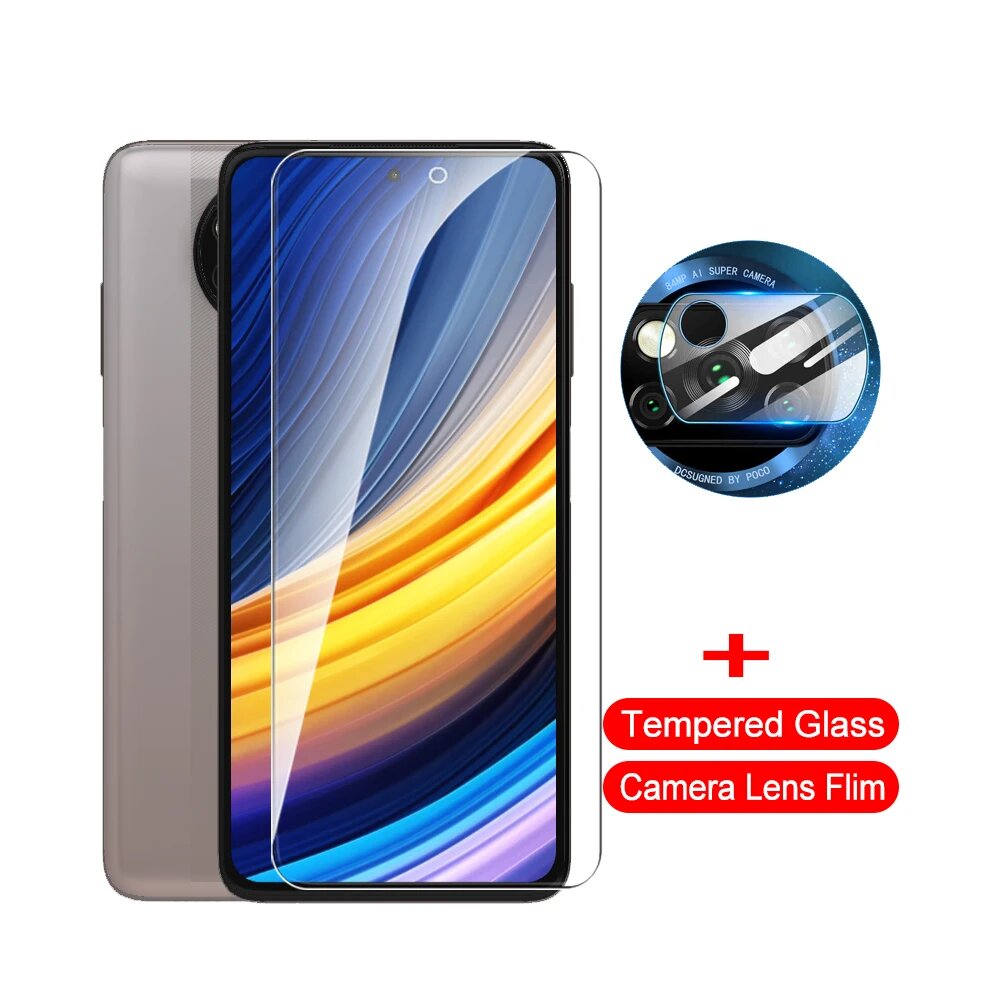 Захисне скло 2 в 1 для Xiaomi Poco X3 Pro NFC Screen Protector на Pocox3pro X3pro X 3pro 6.67' Camera protection Film cover X3 GT
