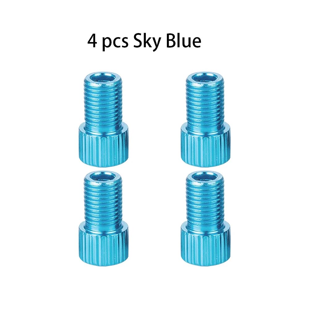 Алюминиевый велосипедный клапан PRESTA-SCHRADER Синий, 4 pcs Sky Blue