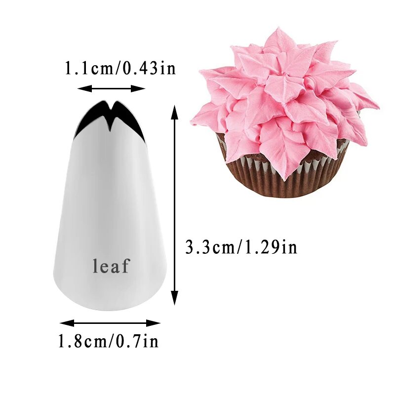 Насадка для крема "Leaf", 3.3см, нержавеющая сталь, розовый