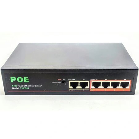 Коммутатор Et-Link TXE064 4-​портовый PoE + 2 порта uplink