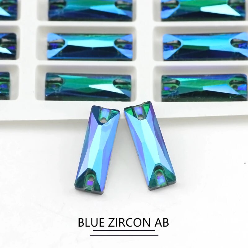 Стразы Blue Zircon AB 5x15 мм, 42 шт.