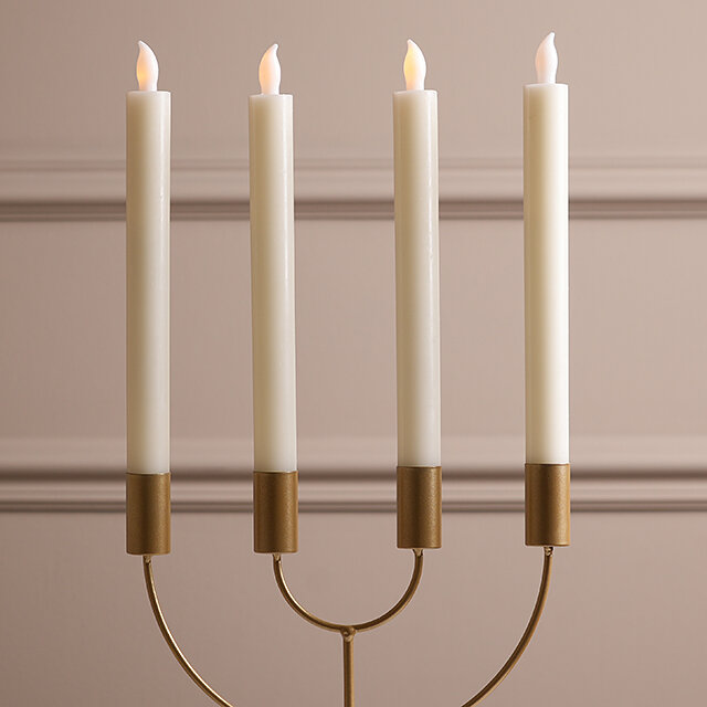 Столовые светодиодные свечи Homely Light 25 см кремовые, 4 шт, на батарейках, IP20, Winter Deco, 4060436