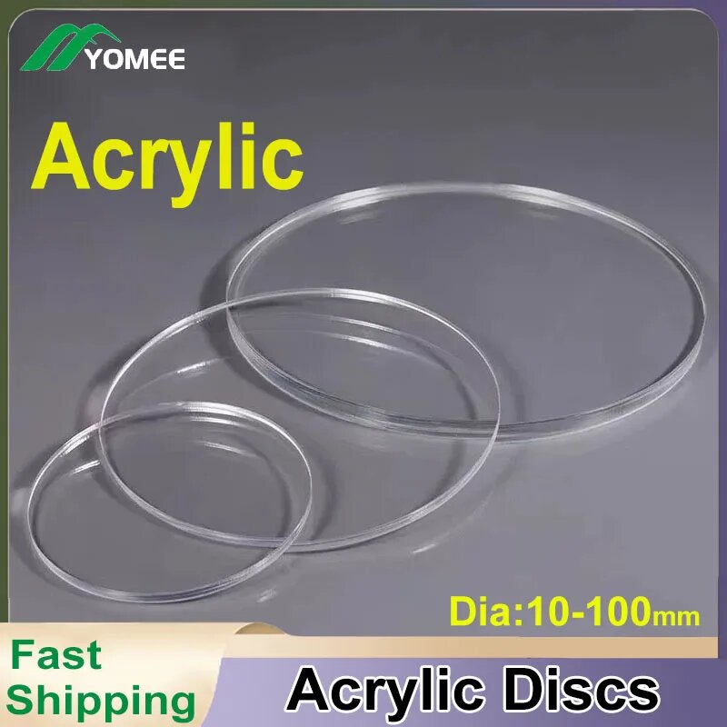 Прозрачные акриловые диски 5-100 мм 80x5mm, 3Pcs