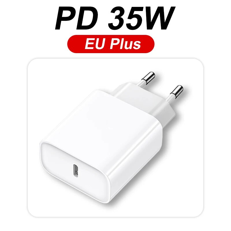 Быстрое зарядное устройство PD USB-C мощностью 35 Вт для iPhone 16 15 14 Pro Max Plus Samsung Xiaomi Huawei POCO Адаптер питания для телефона типа C Быстрая зарядка