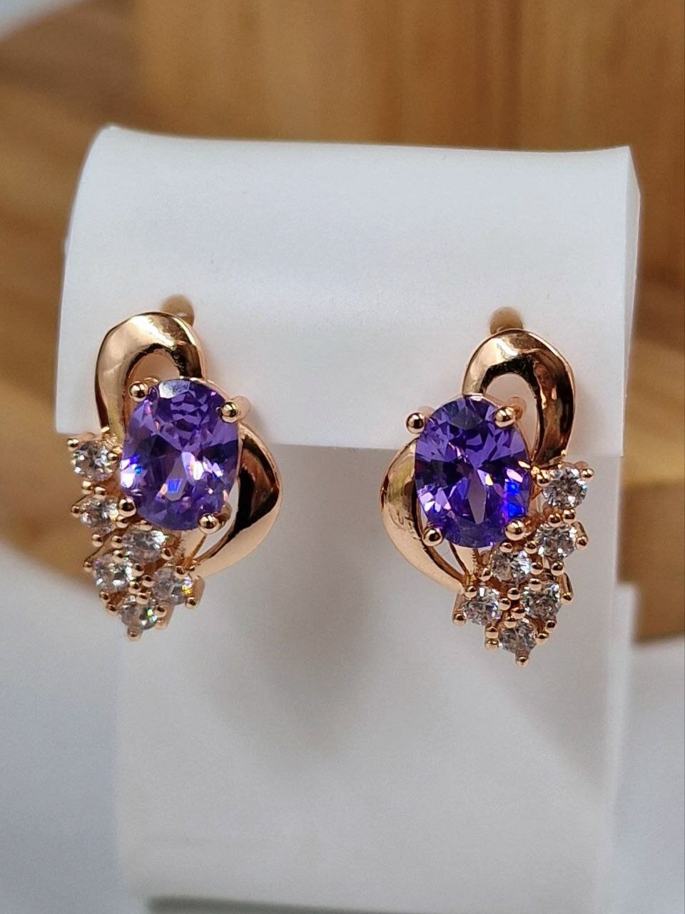 Серьги, фианит, искусственный камень