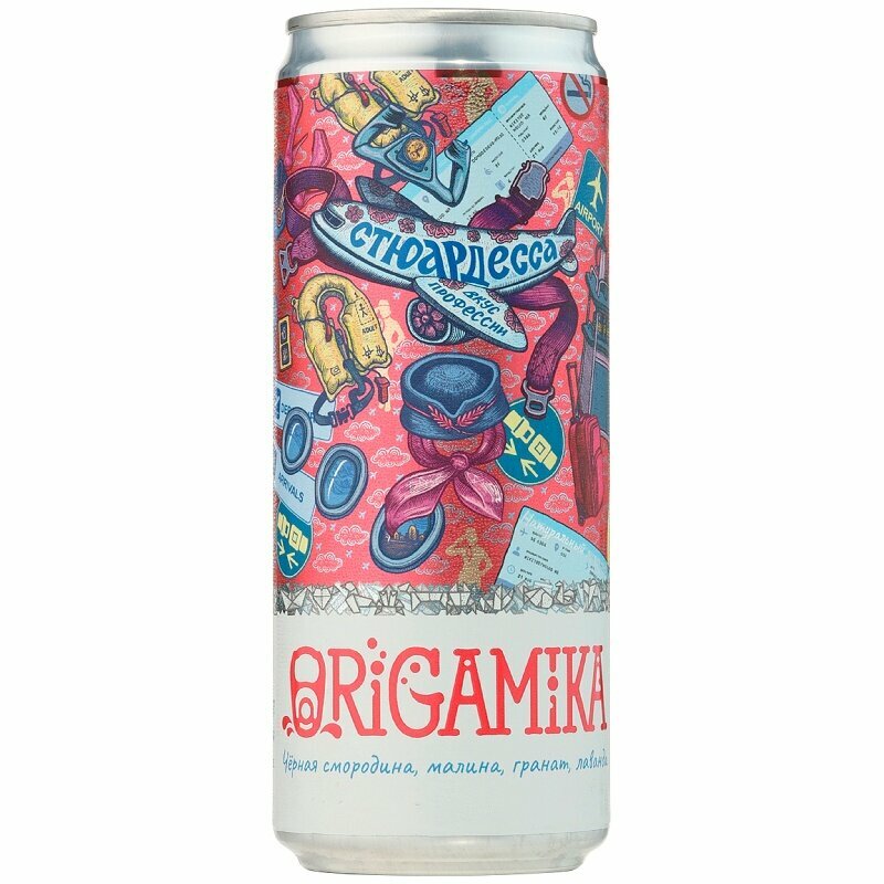 Напиток ORIGAMIKA безалкогольный стюардесса с черной смородиной, малиной, гранатом и лавандой /жесть/ 330мл