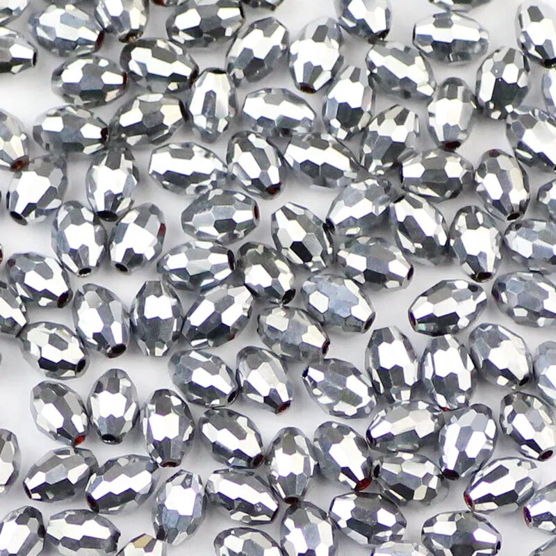 Хрустальные бусины WLYeeS 100 шт. Серебряный, Silver