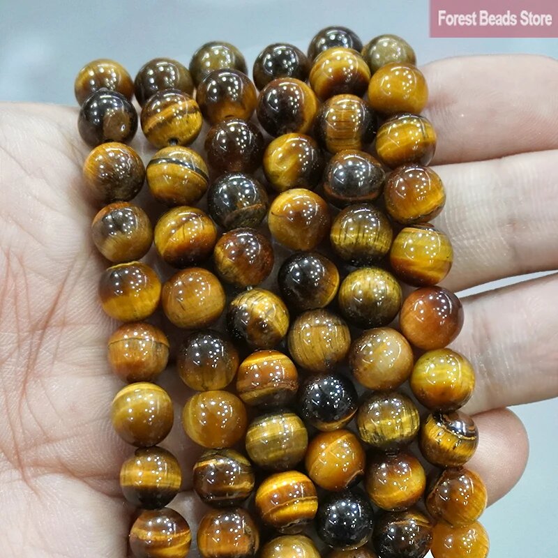 Бусины синего тигрового глаза JIOWEF 10mm-about 36pcs, Tiger Eye Stone