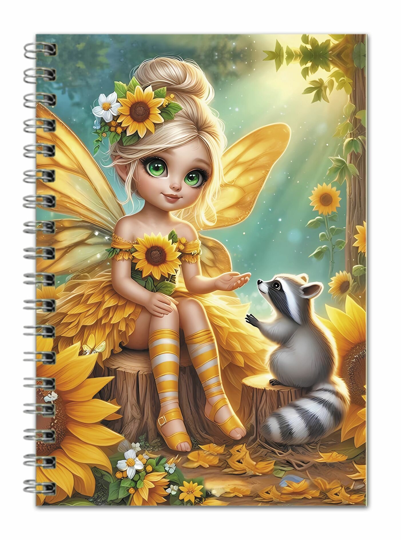 Блокнот для девочек "Феи" вариант 6, формат А5, спиральное крепление