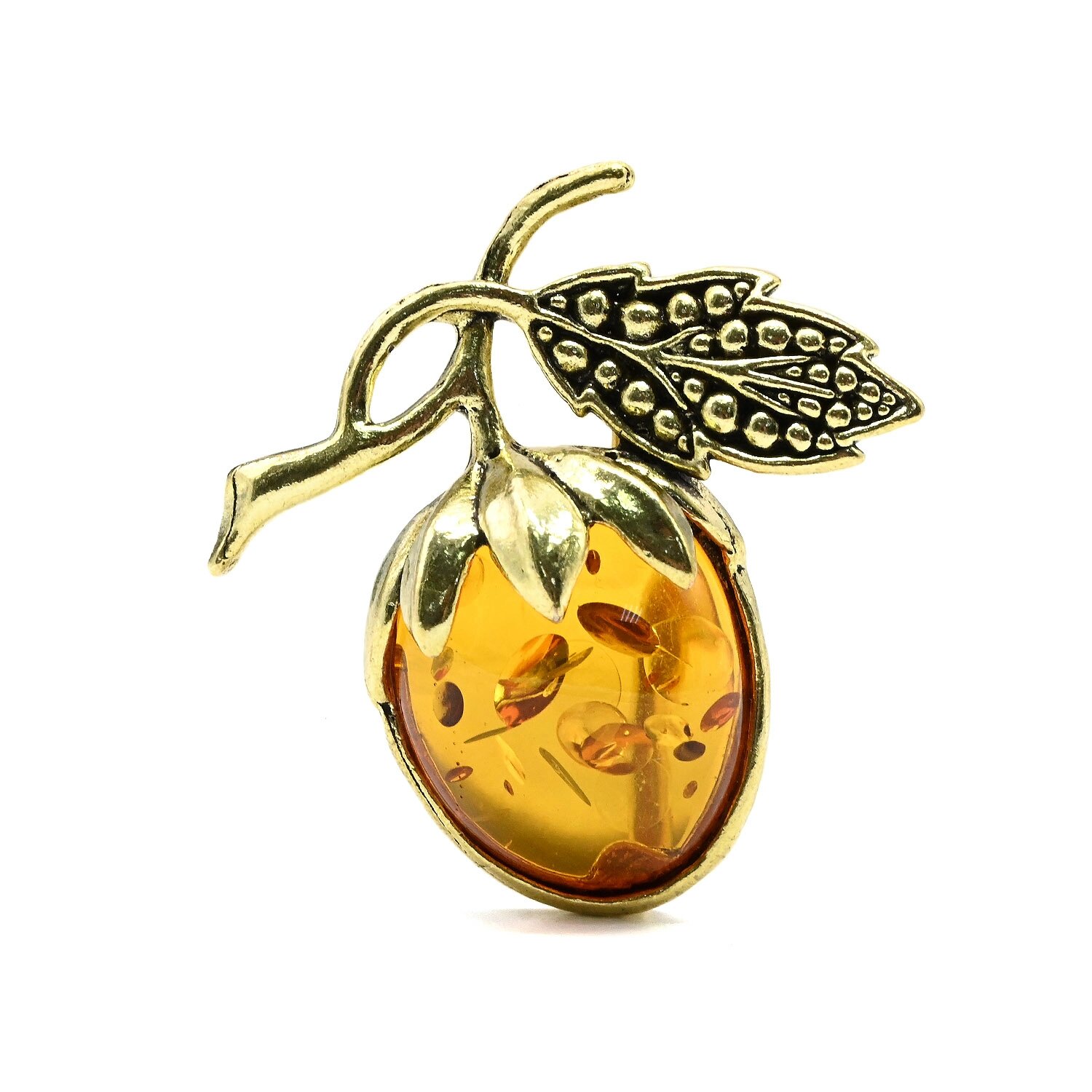 Брошь, янтарь