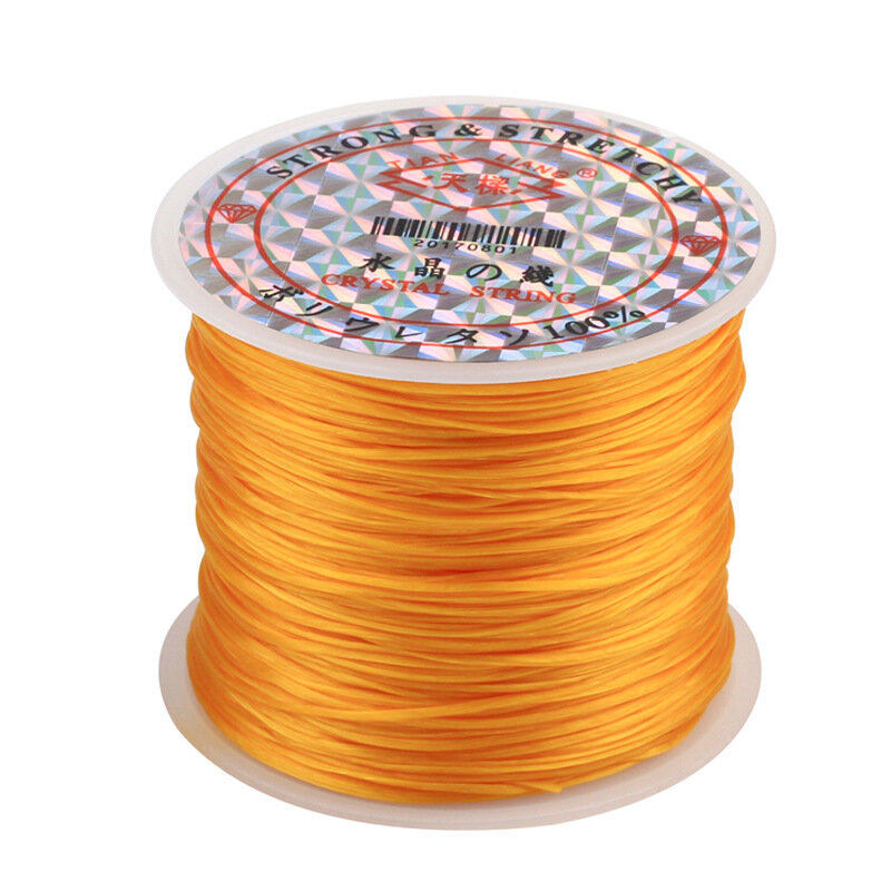 Нить-резинка для бус/браслетов 0,8 мм, цвет: Оранжевый, длина: 10 м