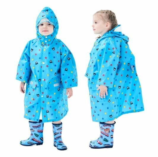 Плащ-дождевик, размер XL ( Рост детей 121-155 CM ), blue