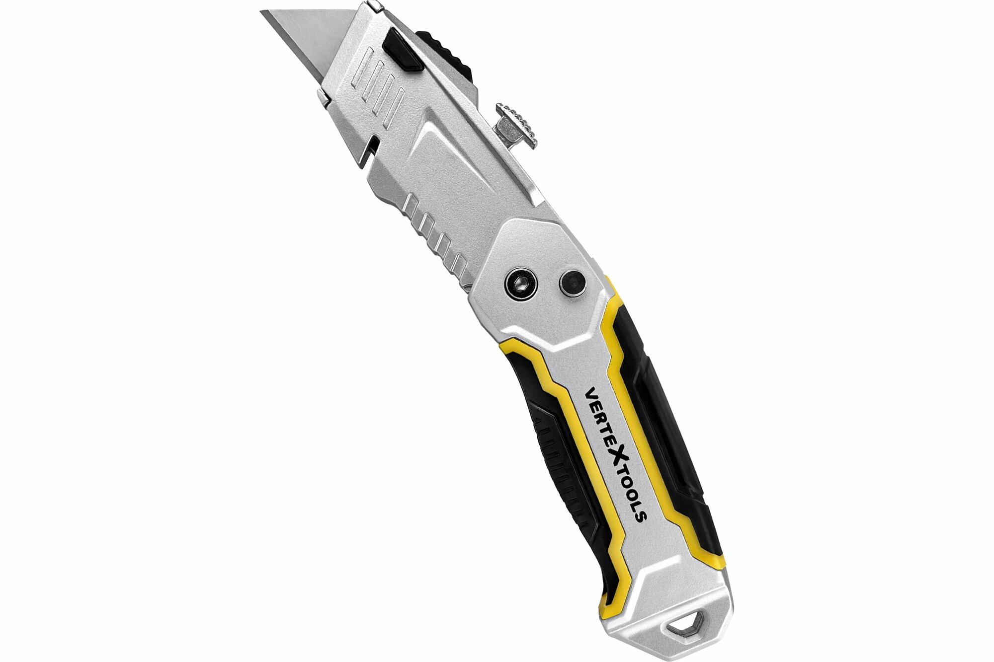 Vertextools Нож складной авто profi трапециевидный, tpr, комплект 3 лезвия 0044-18-29