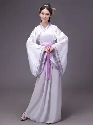 Женский винтажный ханьфу Hanfu комплект М, 4-purple white