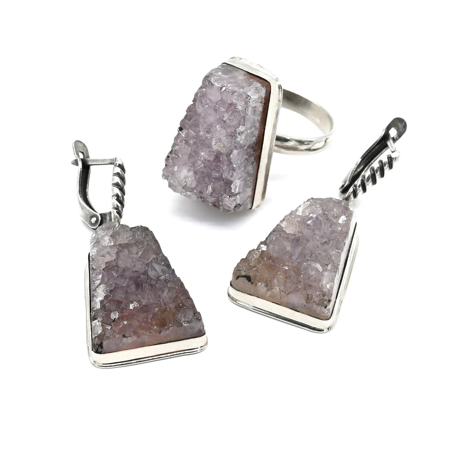 Комплект бижутерии, аметист