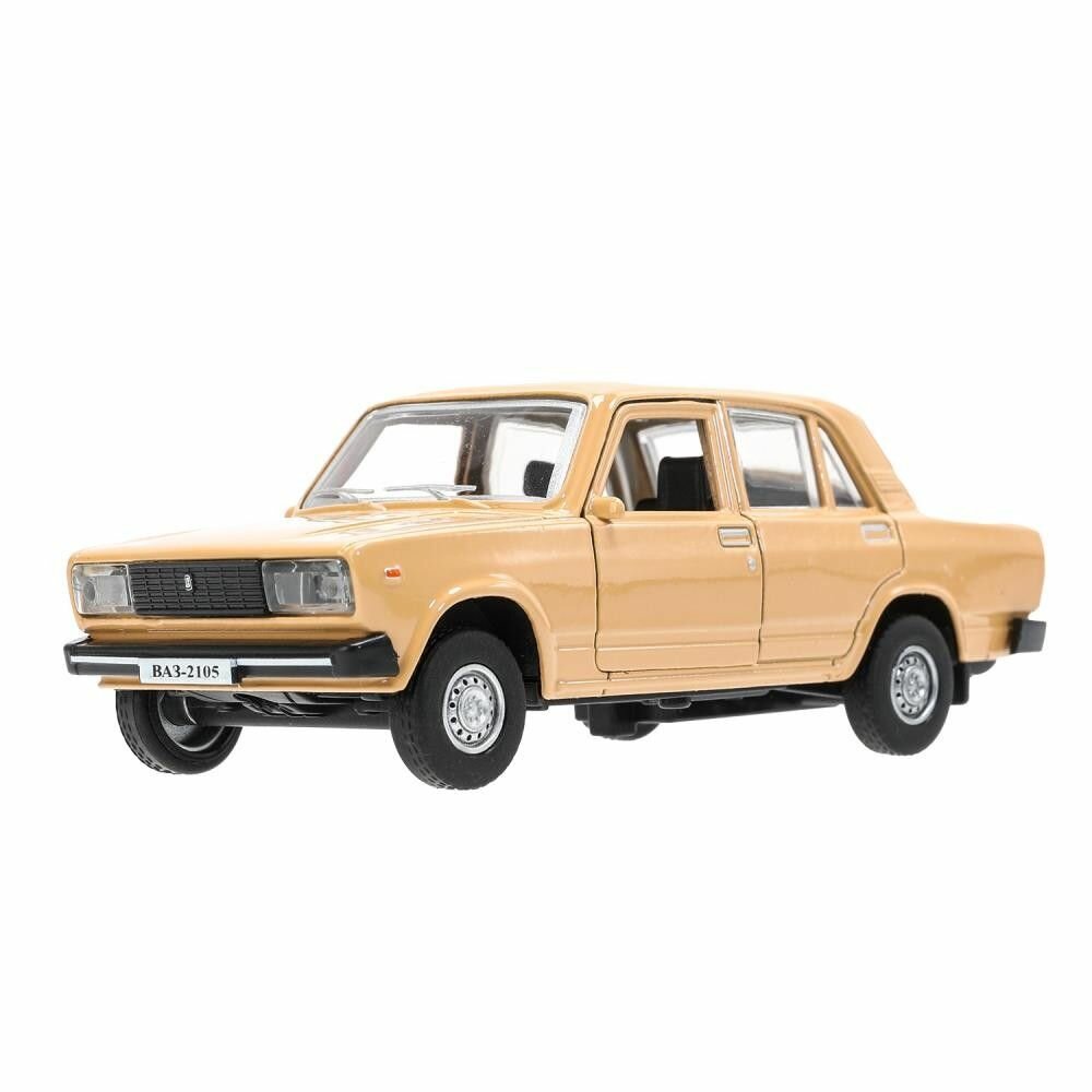 Модель машины мет LADA ВАЗ-2105 Жигули бежевый 1997 12 cm, двери, багаж, инерц