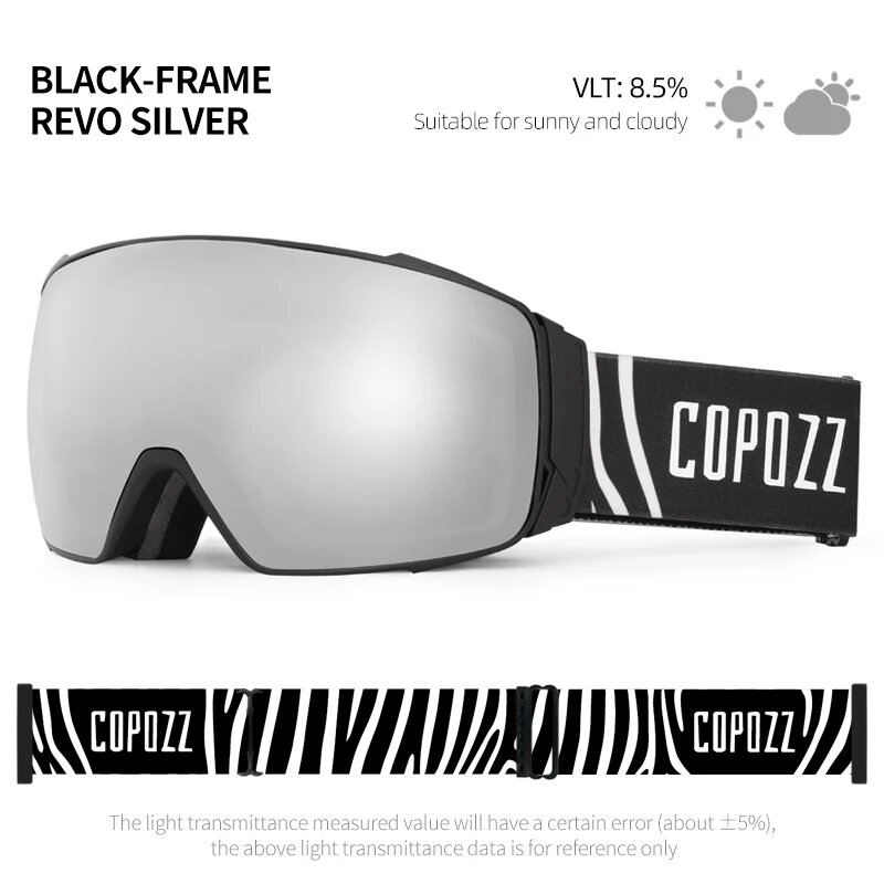 COPOZZ Магнитные лыжные очки COPOZZ Черный, Black silver only