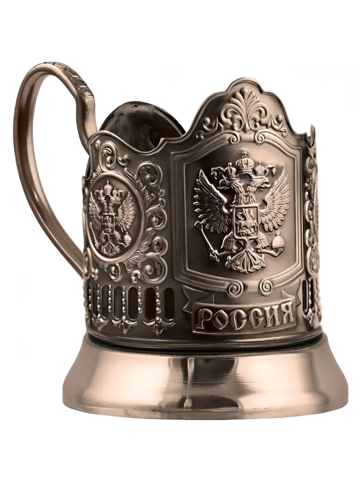 Медный подстаканник "Герб России" (Кольчугино)