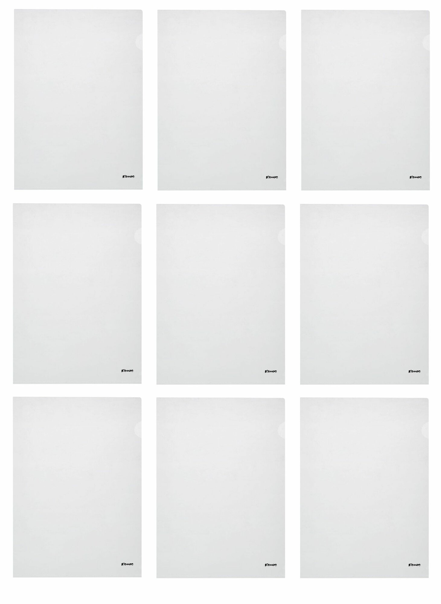 Комус Папка уголок, А4, 180 мкм, прозрачный, 9 уп.