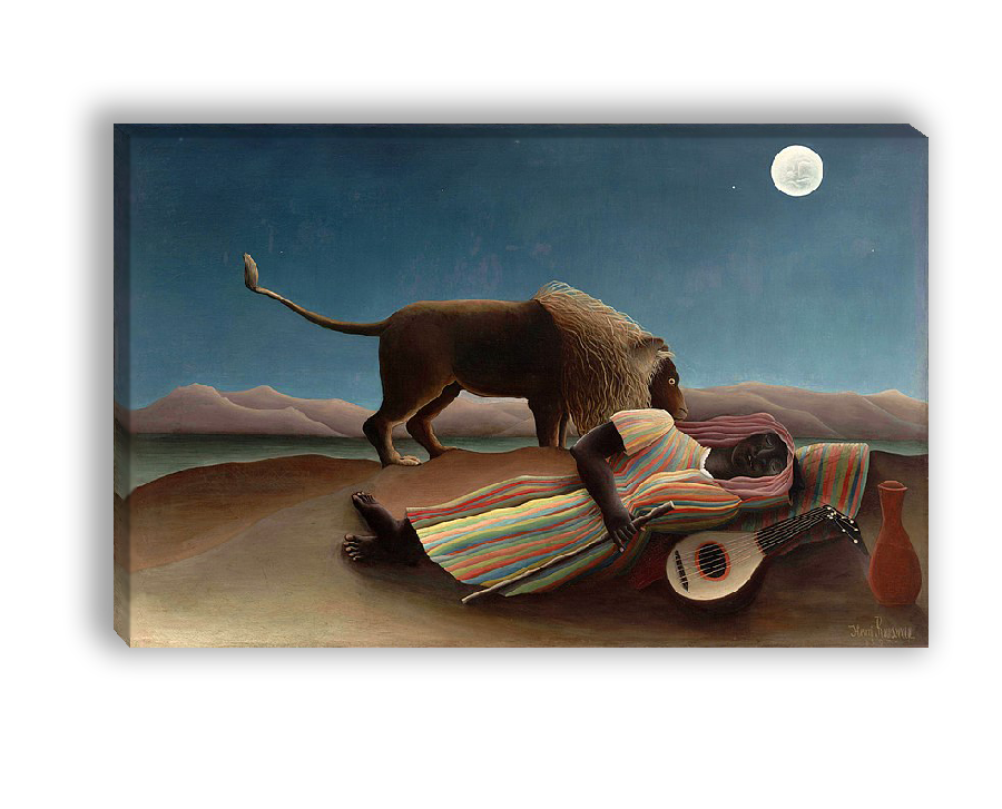 "Спящая цыганка", Руссо, Анри, картина для интерьера (репродукция) (70х46 см / на подрамнике)