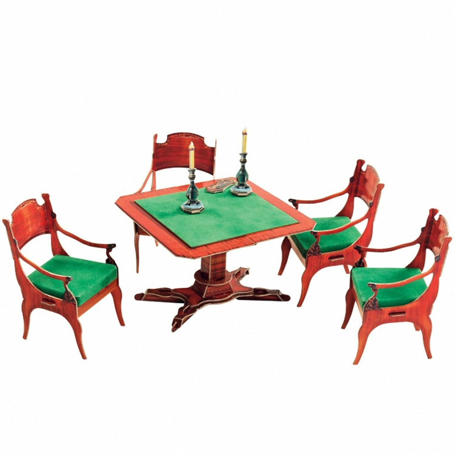 Сборная модель Умная Бумага "Ломберный стол с креслами из гостиной домика Нащокина", картон, от 7 лет