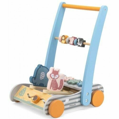 Развивающий модуль-каталка Polar B "Слоненок с лисичкой", дерево, в коробке