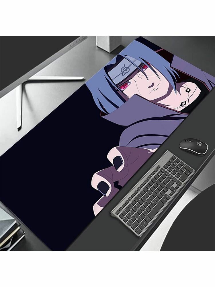 Новый коврик для мыши в стиле аниме Наруто, негабаритный, 900x400 см, Учиха Саске, Учиха Итачи, NARUTO