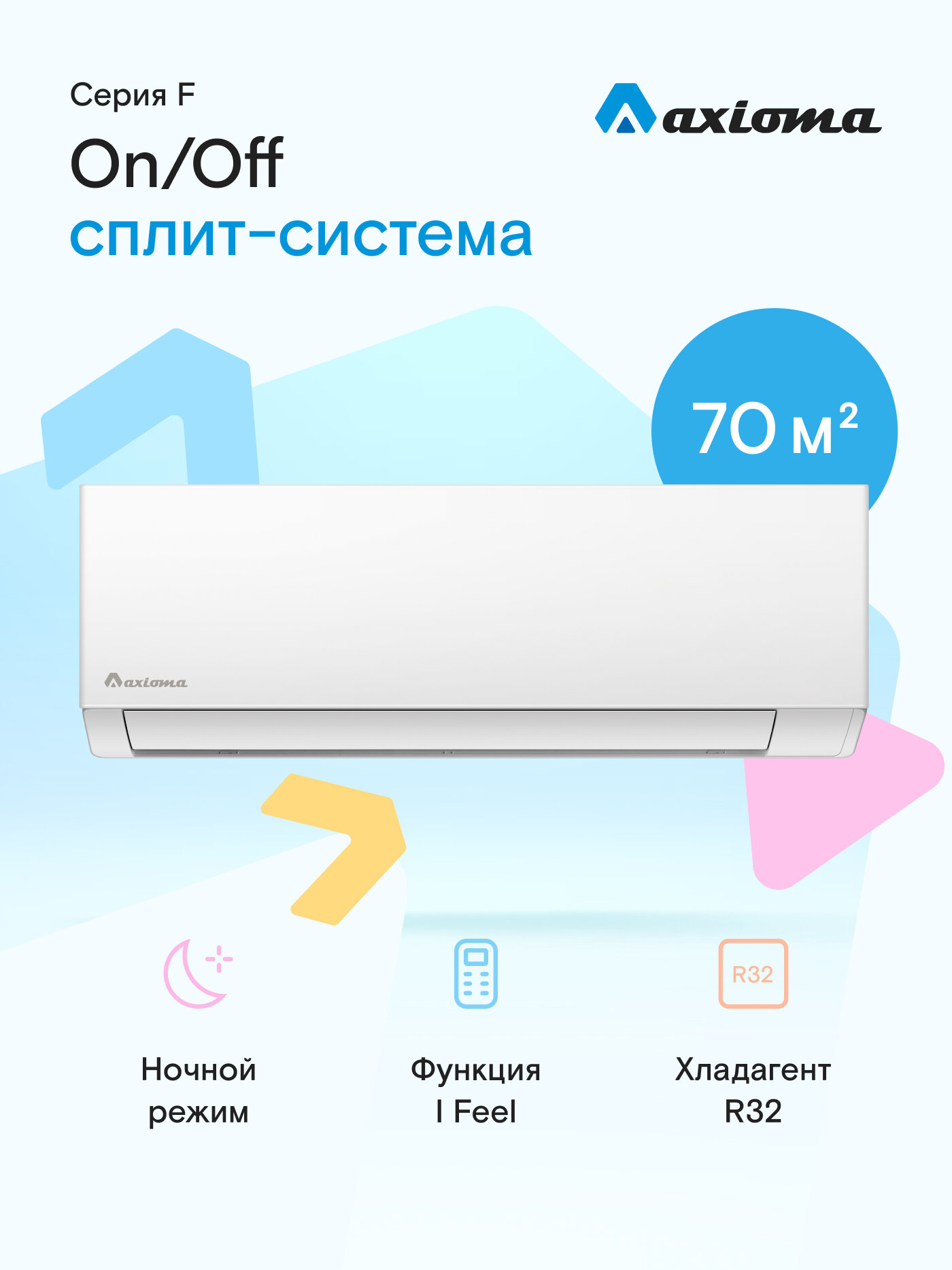 Сплит-система Axioma ASX24F1/ASB24F1, для помещений до 70 кв. м.