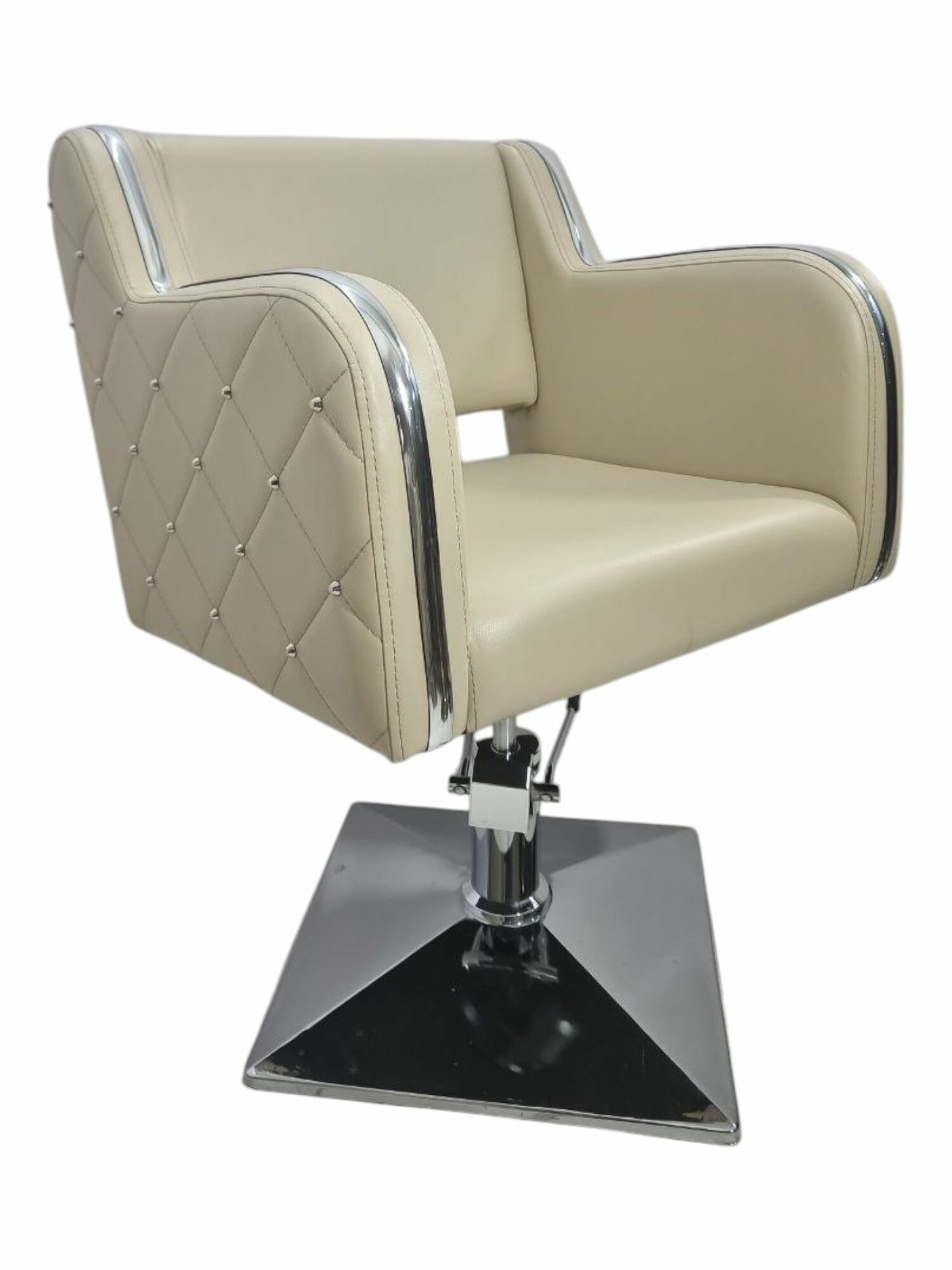 Парикмахерское кресло Бежевый Гидравлика квадрат