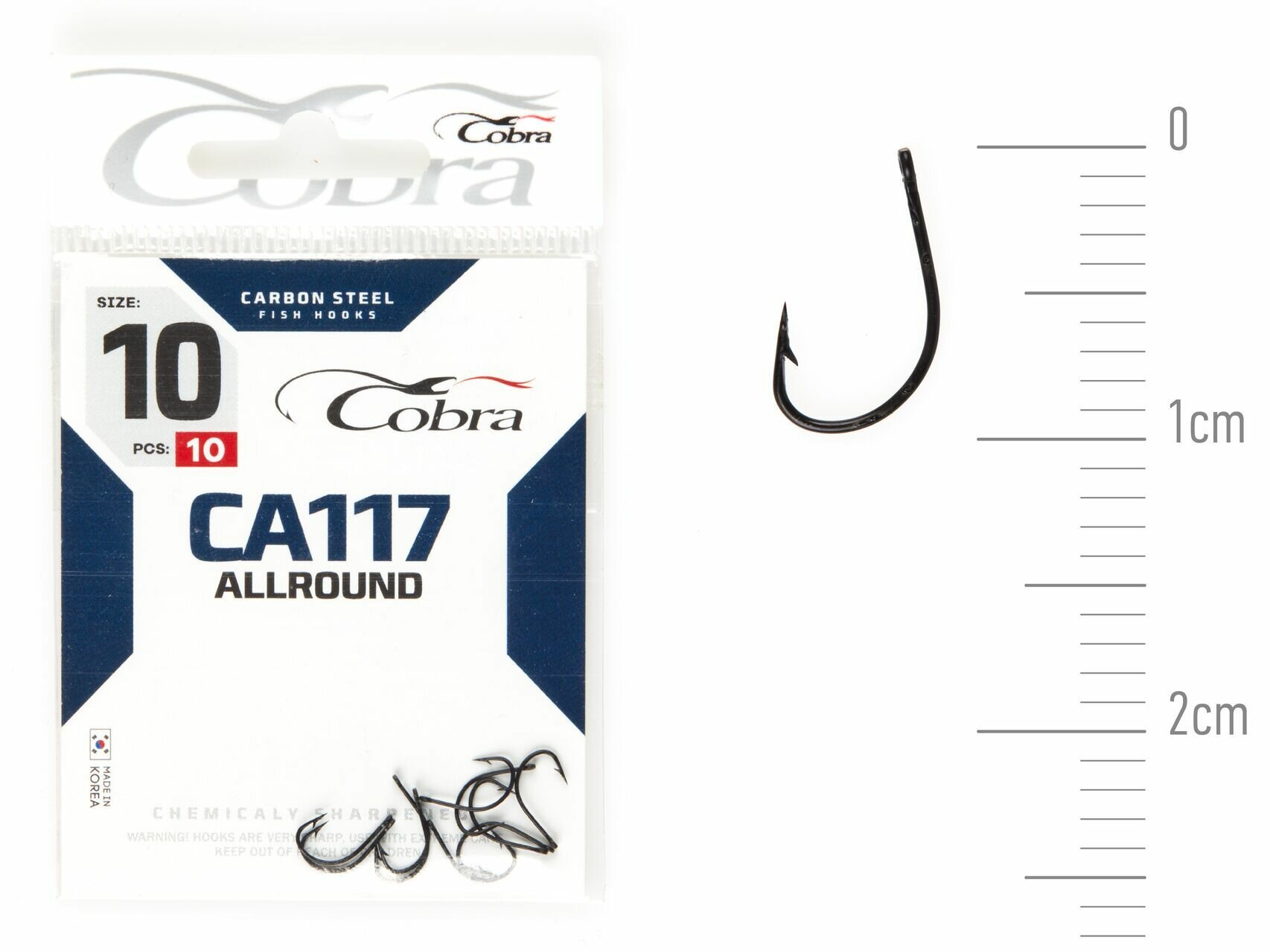 Крючки рыболовные Cobra Allround FUNA CA117, размер 10, 10шт в упаковке / Крючки для рыбалки Кобра Оллраунд фуна