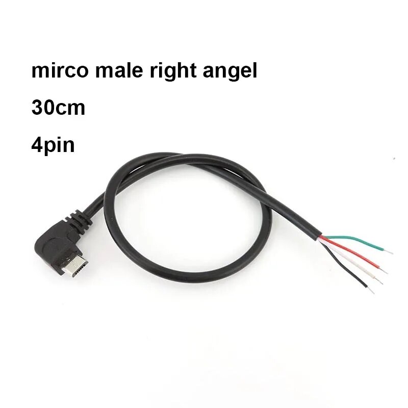 Micro USB 2.0 кабель для зарядки и передачи данных 4pin 90 angle male