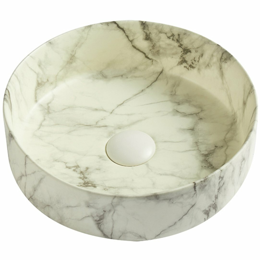 Раковина накладная Azario (Азарио) круглая, 114х346х346 мм, цвет мрамор матовый AZ-3134-ST SP