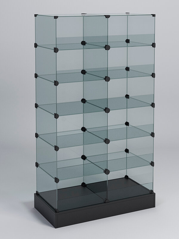 Витрина "КУБ" №506-КО (без дверок, передняя стенка - стекло), Черный