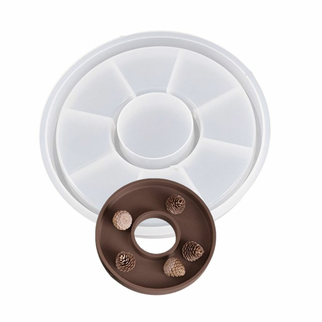 Круглая силиконовая форма из эпоксидного гипса и цемента diy в полоску 3546-глянцевая