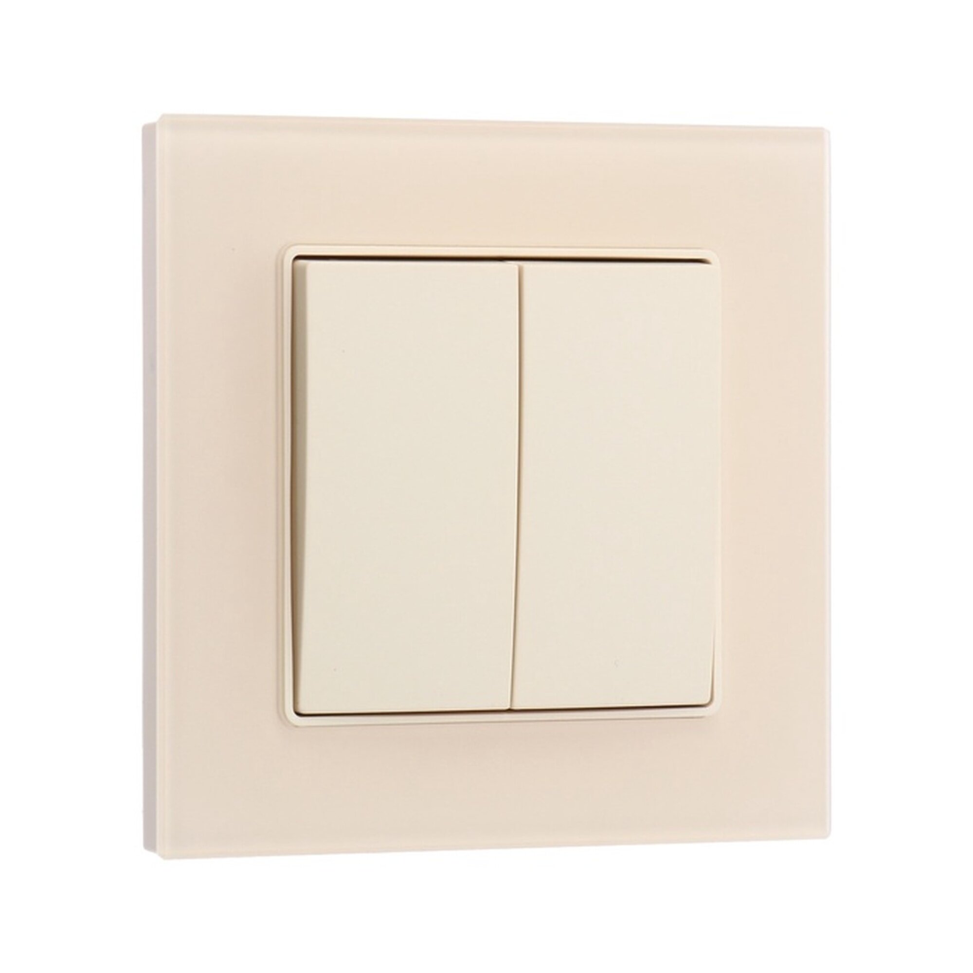 Выключатель TOT Matte Glass, 10 А, 2 кл, скрытый, стекло, бежевый