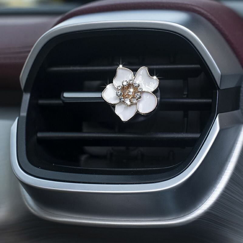 Аксессуары для парфюмерии на вентиляционном отверстии автомобиля, клипса ароматизатора, аллюминиевый цветок, украшение вентиляционного отверстия