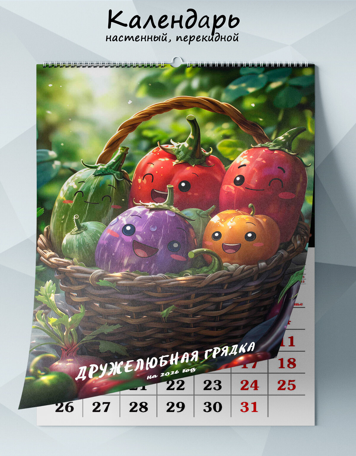 Календарь настенный, перекидной Дружелюбная грядка на 2026 год