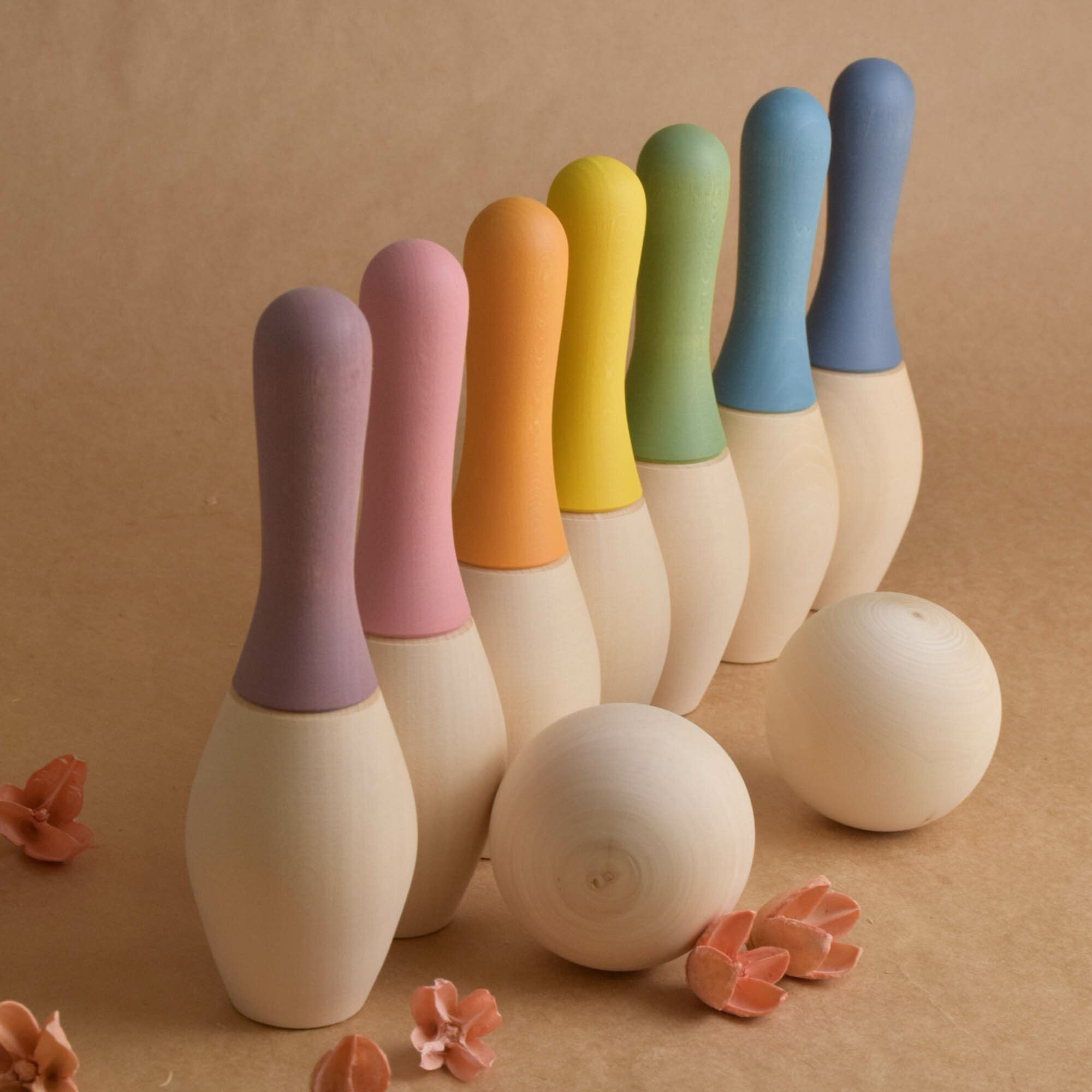 Детский Боулинг деревянный в Пастельных Тонах(Производитель высокого качества, любим детьми)