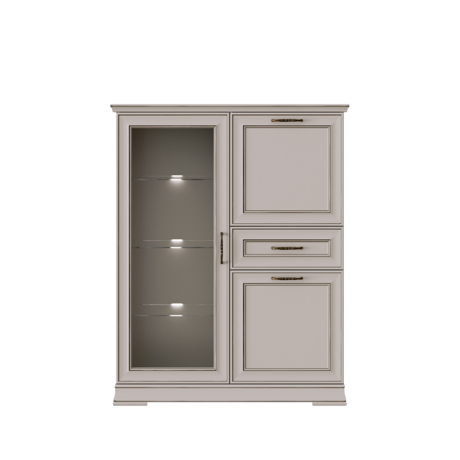 Тумба бар с подсветкой БРВ FLORENCIA KOM1W2D1S персидский жемчуг ш. 105 см, в. 132 см, гл. 43 см