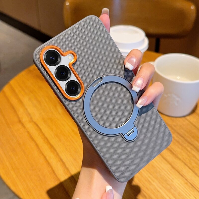 Чехол для Samsung Galaxy S24 Plus (S24+) ( Самсунг Галакси С24 Плюс ) Магнитный кронштейн антиударный чехол, матовая поверхность, металл, резина, ударопрочный, Samsung, Samsung Galaxy S25 Plus