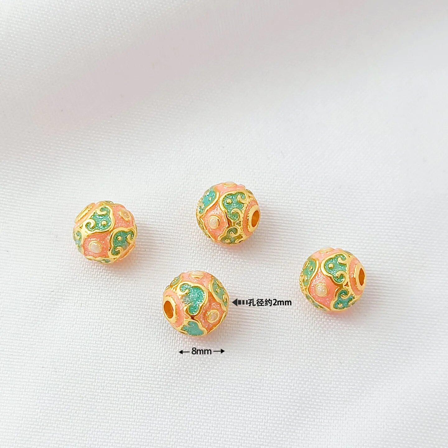 Медный сплав с покрытием из 18-каратного золота, управляемый маслом и перегородчатой голубой круглой прокладкой из бисера 6/8/10 мм, аксессуар из материала «сделай сам»