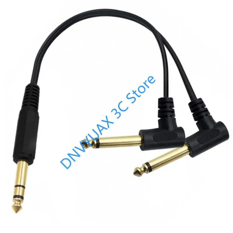 Золотой 6,35 мм TRS стерео на двойной 2 x 6,35 мм TS Mono Y-splitter аудиокабель 0,3/1,8 м 0.3m
