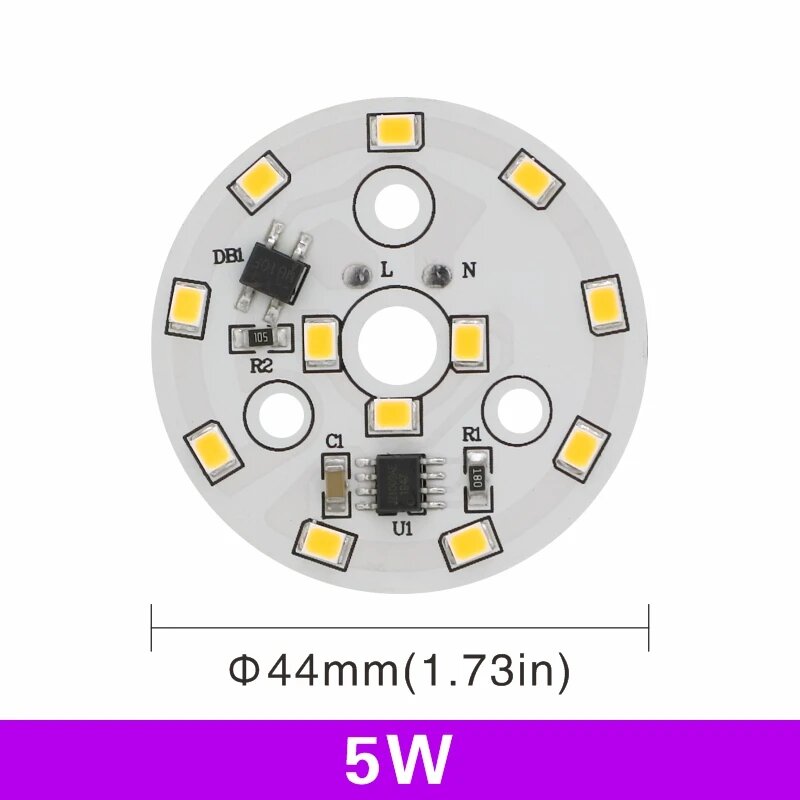Светодиодный чип Duncelri LED Lamp Chip SMD 2835 3-18 Вт 5W, Warm white