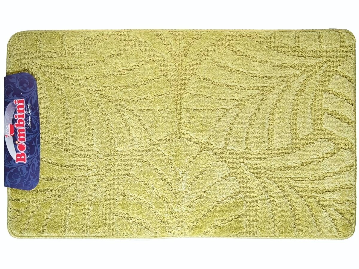 Коврик для ванной 60х100см, полипропилен, рельефный узор, светло-зеленый
