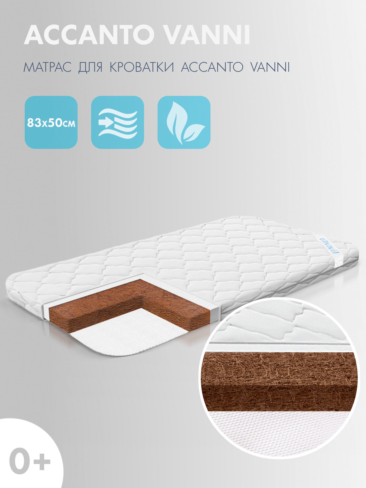 Матрас в колыбель для новорожденных Nuovita Accanto Vanni 83х50