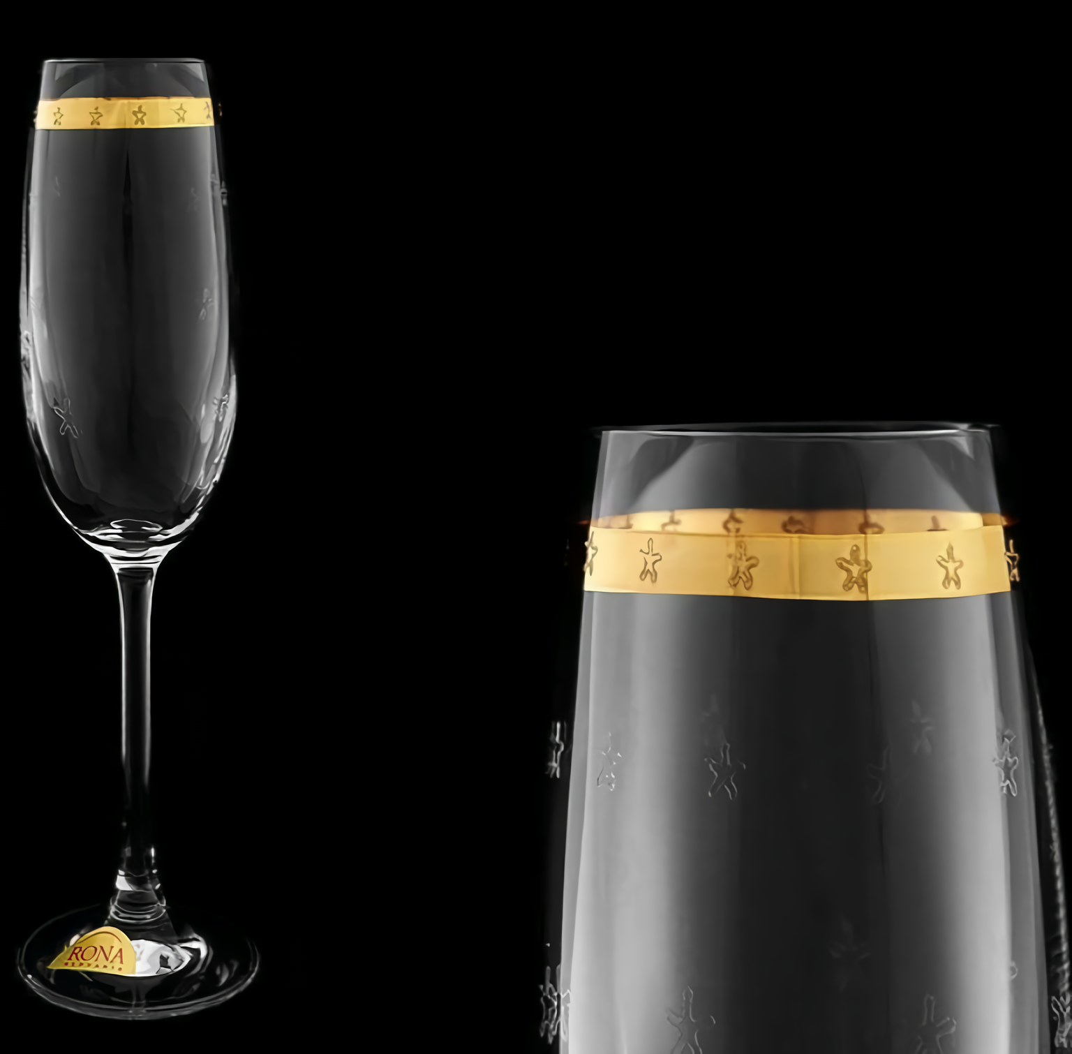 Набор бокалов RONA Звёзды на золотой полосе